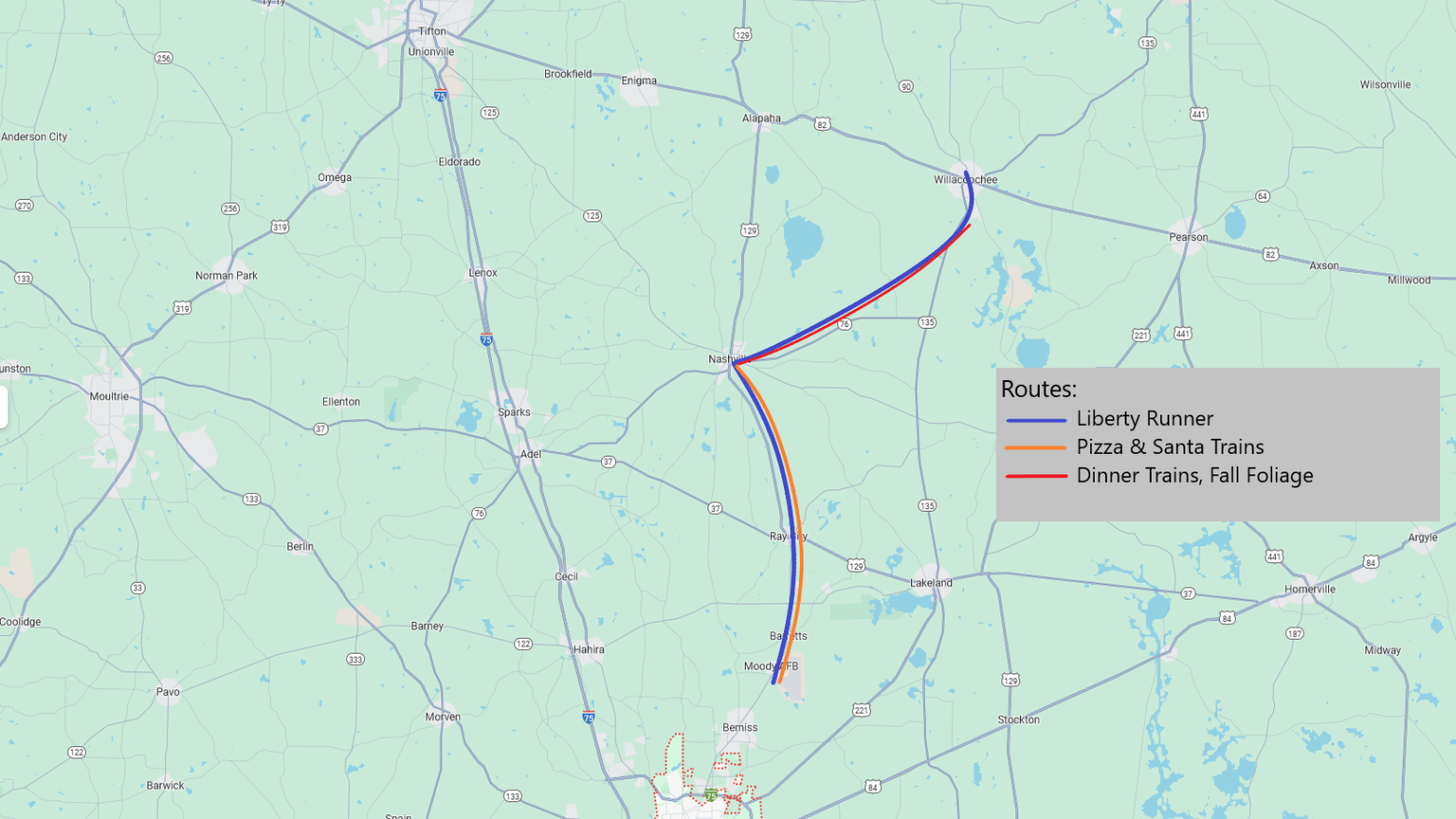 Azalea Sprinter: Detailed Route Map of Train Rides | Azalea Sprinter